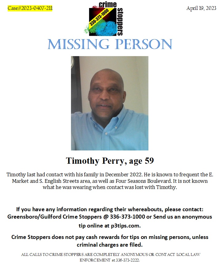 Missing Persons - Greensboro/Guilford Crime Stoppers