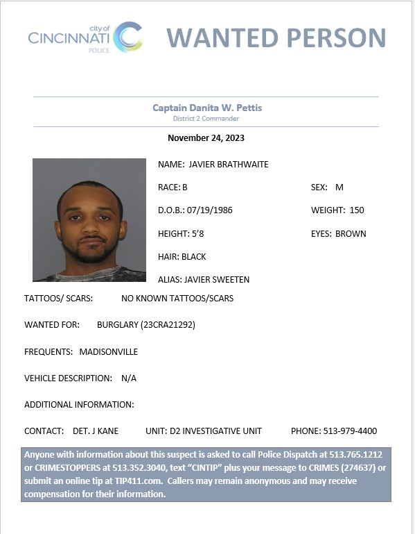 Wanted Suspects - Greater Cincinnati / N. Kentucky Crime Stoppers