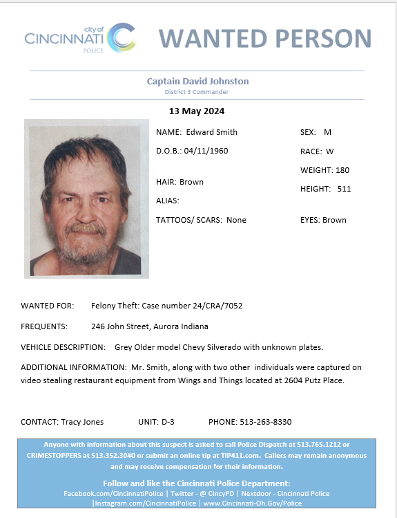 Wanted Suspects - Greater Cincinnati / N. Kentucky Crime Stoppers