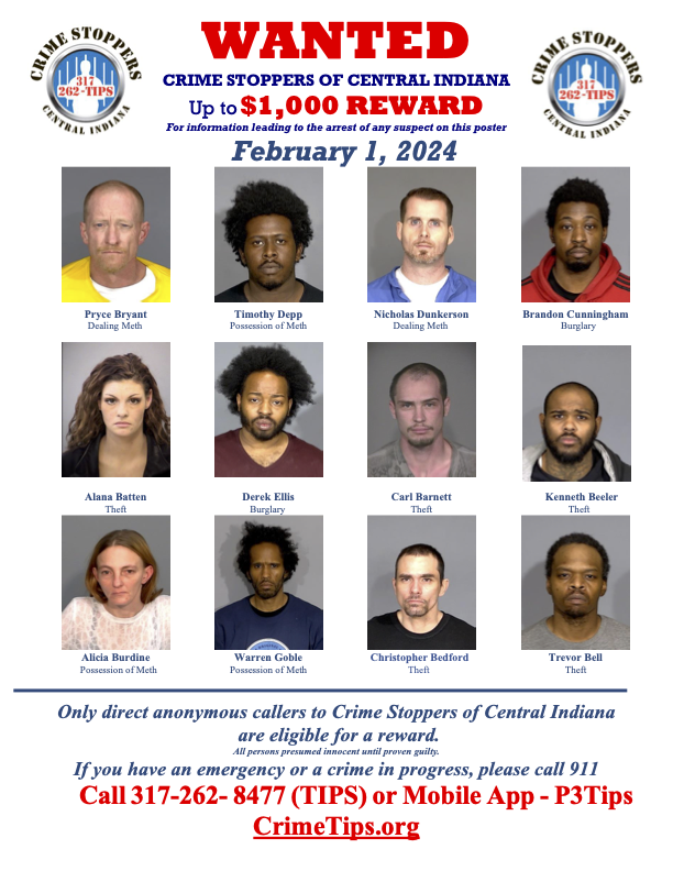 Monthly Wanted Posters - Crime Stoppers of Central Indiana